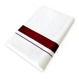 Samrat Plus Light Double Dhoti - Meroon colour wide border